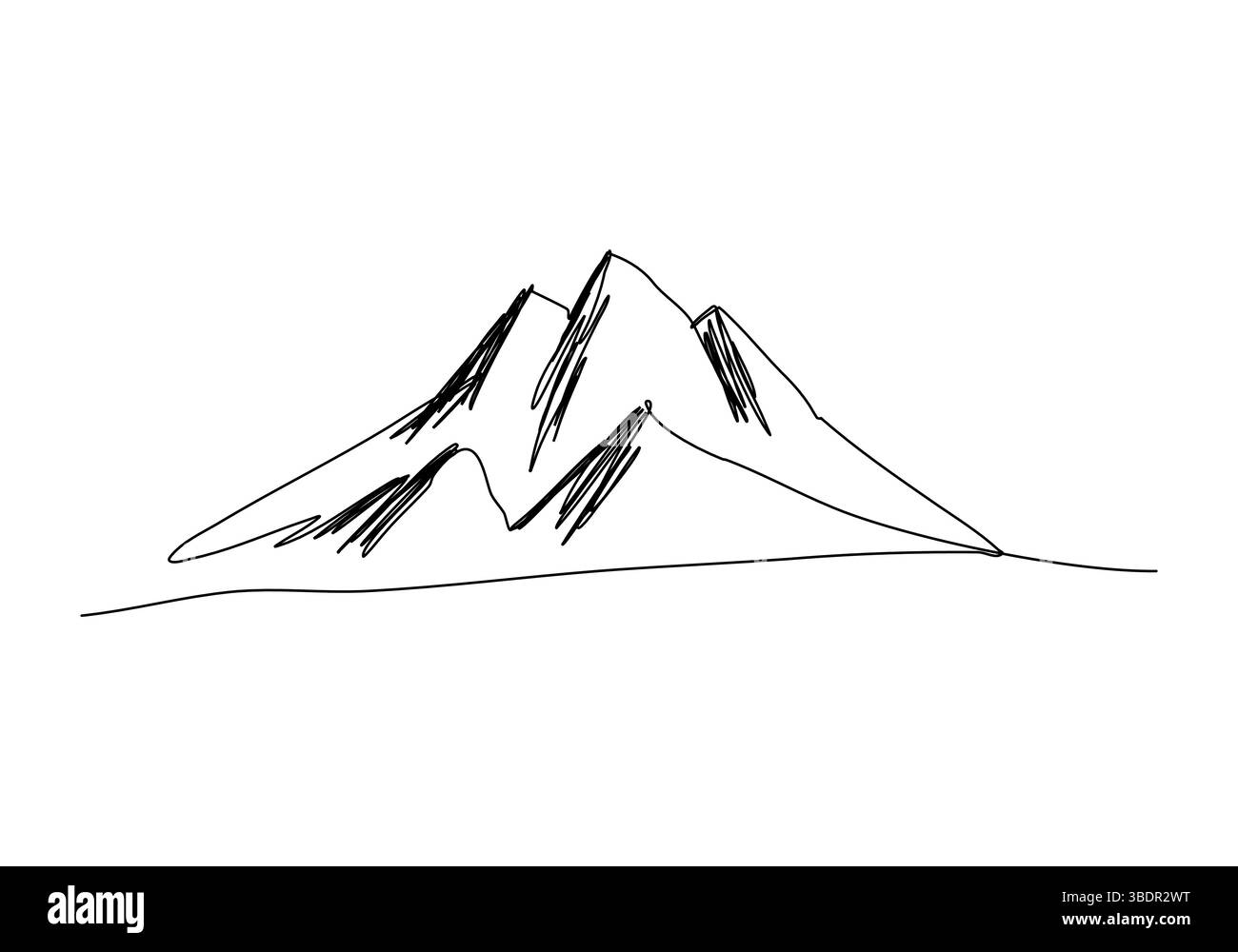 Mountains. One line drawing vector illustration Stock Vector Image ...