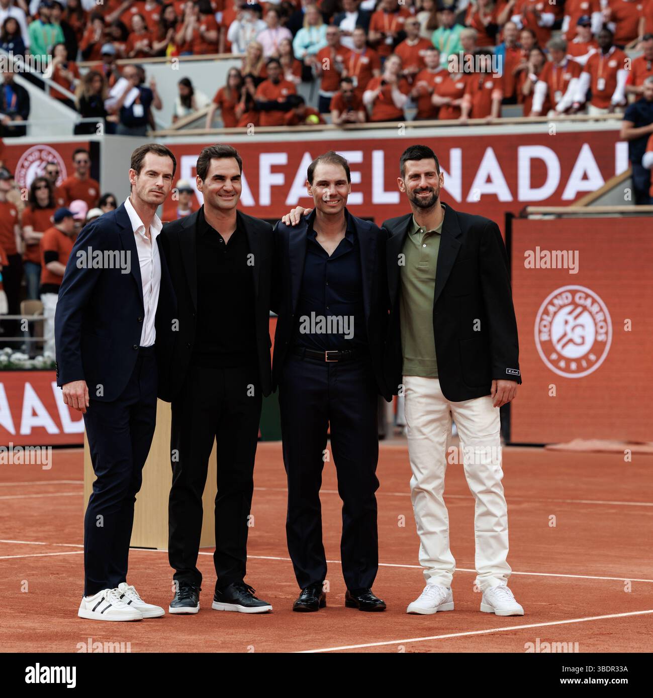 Paris, France. 25th May, 2025. Roger Federer (SUI), Rafael Nadal (ESP ...