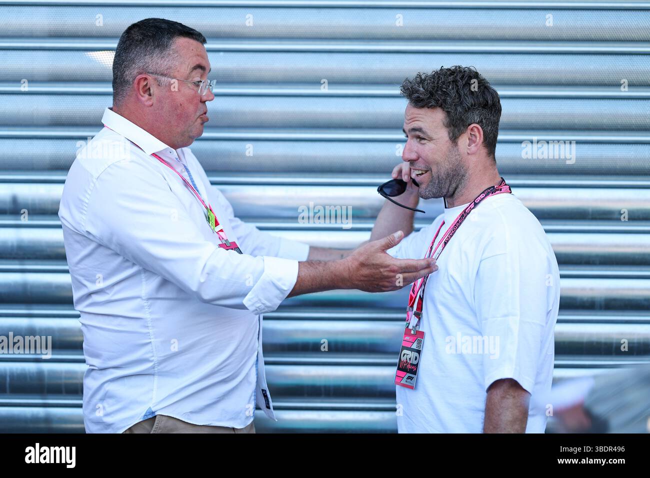 MONTE-CARLO, MONACO - MAY 25: Eric Boullier talks with Mark Cavendish ...