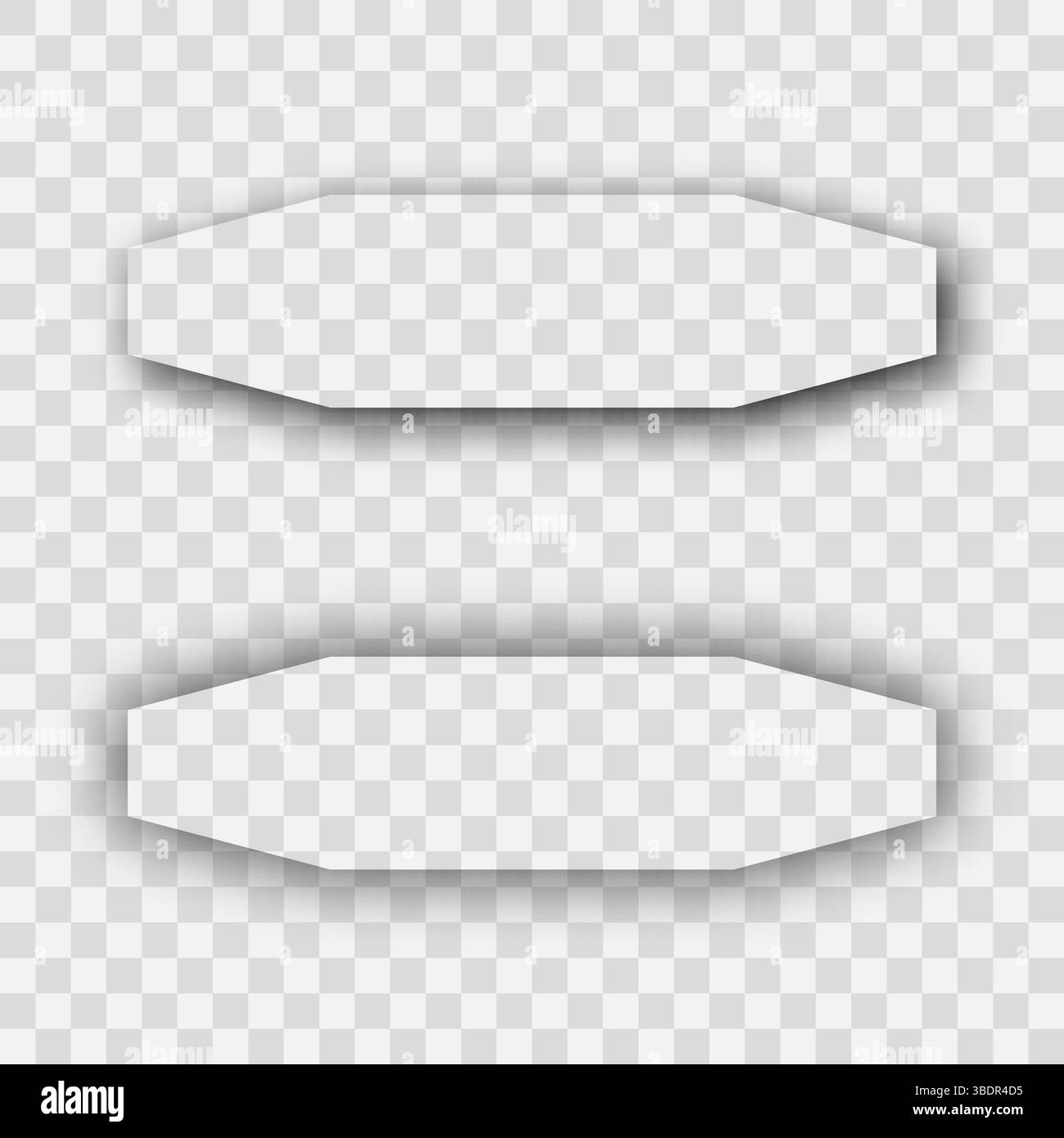 Dark transparent realistic shadow. Set of two horizontal shadows ...
