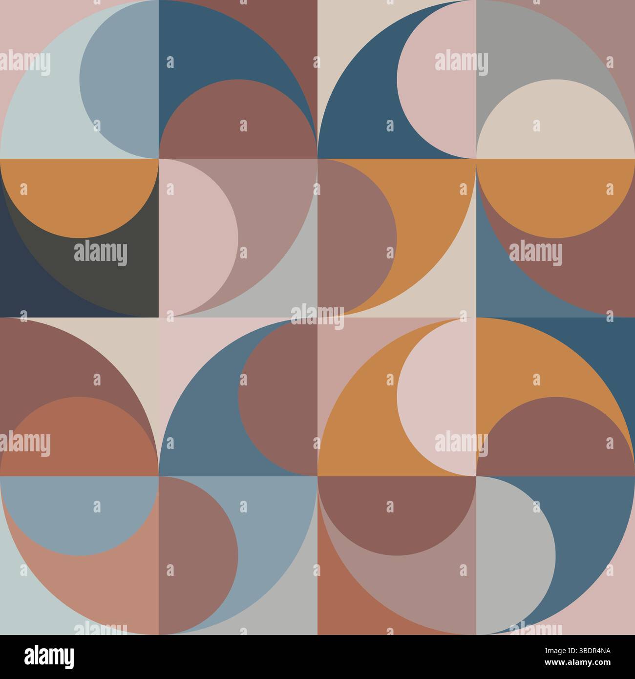 This vector artwork features a seamless repeating pattern of four identical designs, each ...