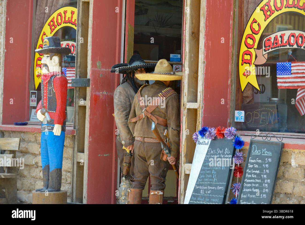 Cowboy and bandido reenactors on the streets of Tombstone, Arizona ...