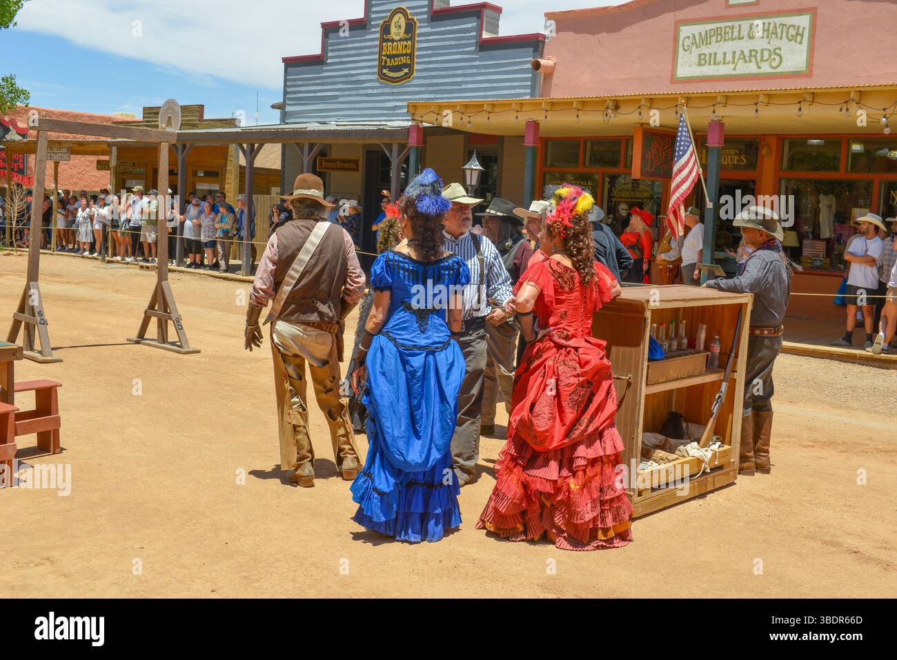 Cowboy and bandido reenactors on the streets of Tombstone, Arizona ...