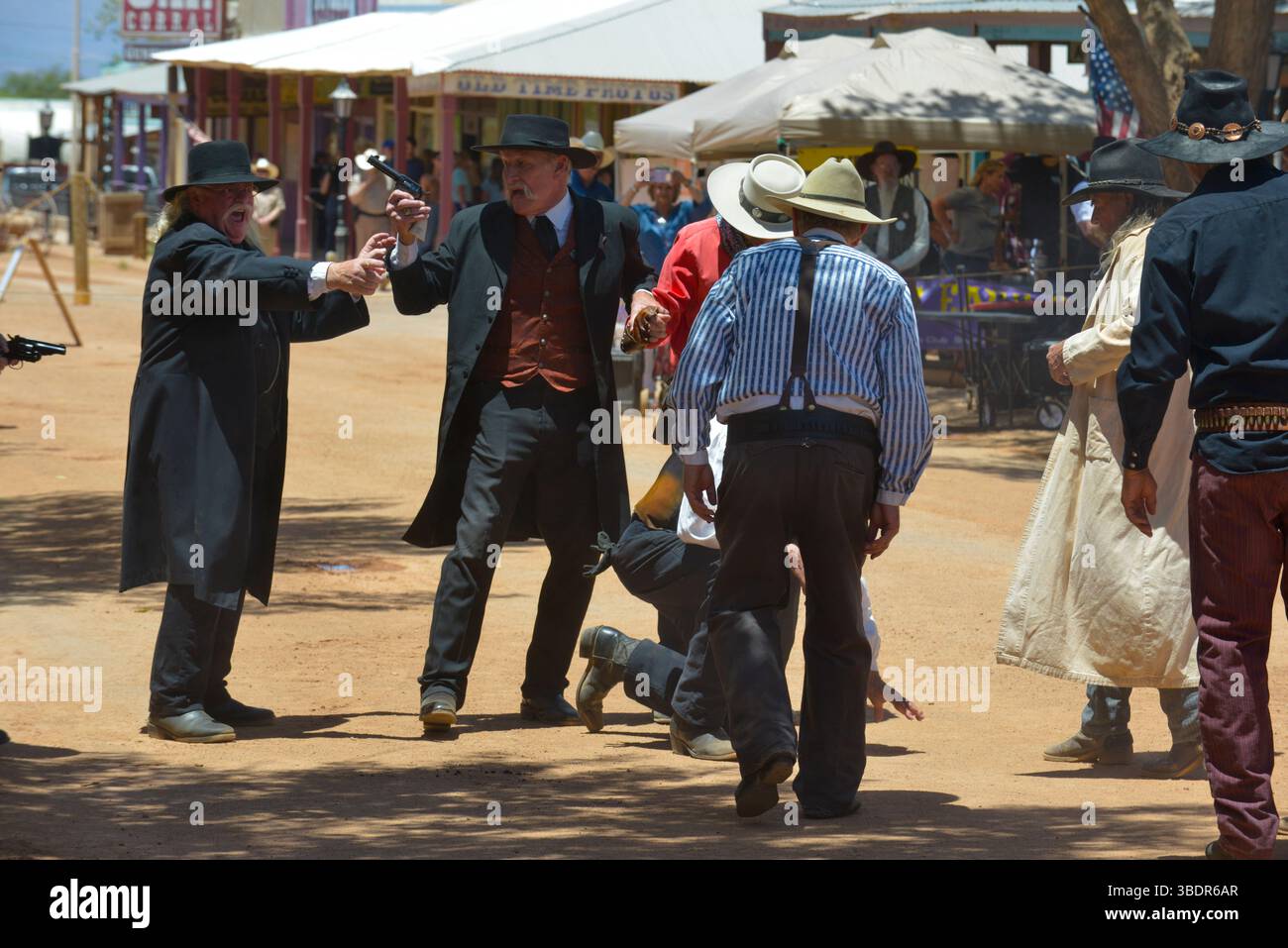 Cowboy and bandido reenactors on the streets of Tombstone, Arizona ...