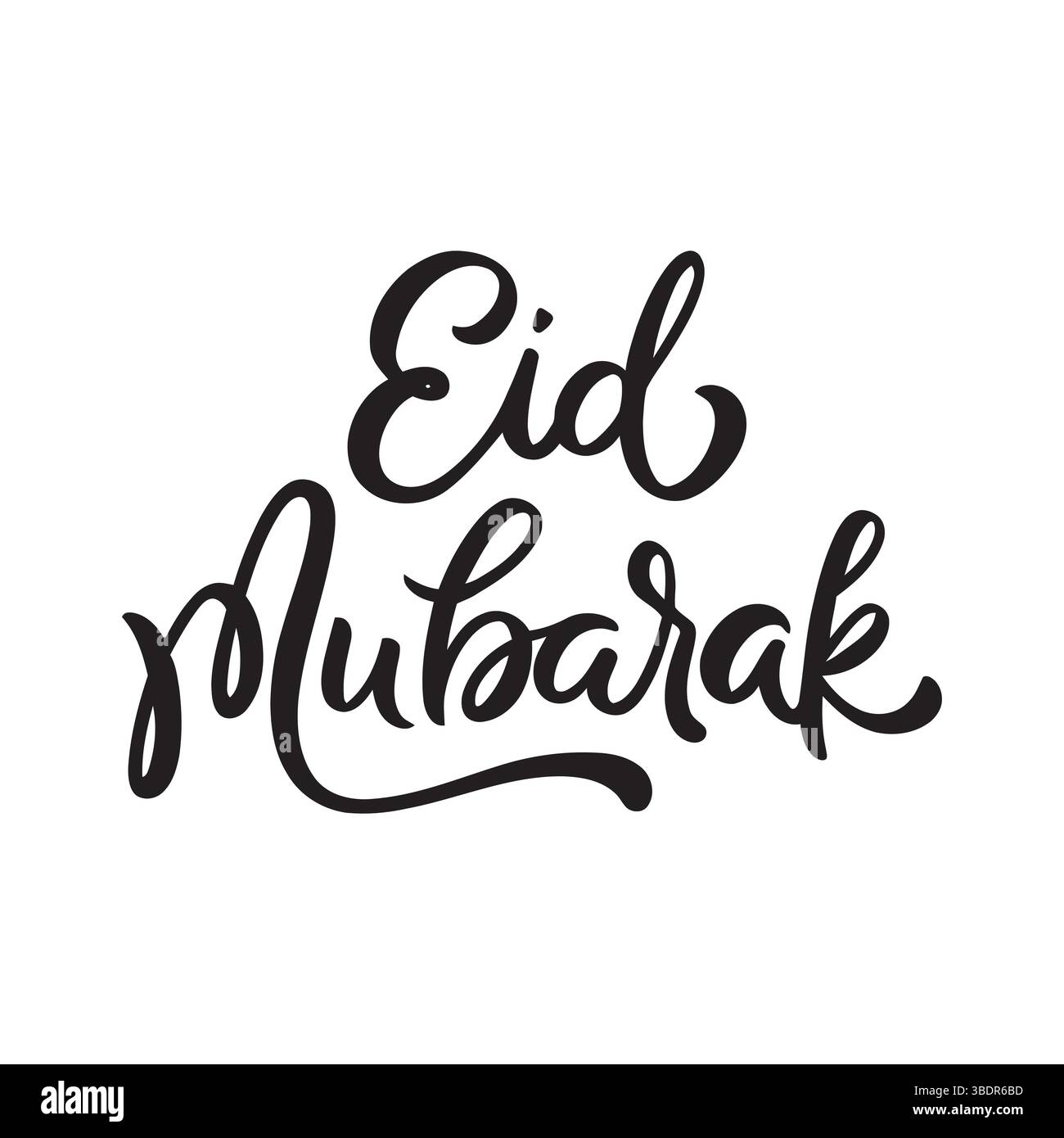 Elegant Black Calligraphy Eid Mubarak on White Stock Vector Image & Art ...