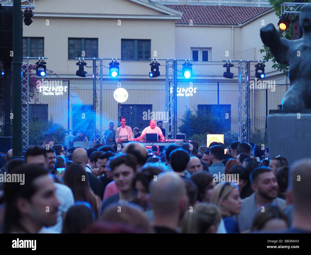 Athens, Greece - May 4 2025: Outdoor concert with DJs performing on ...