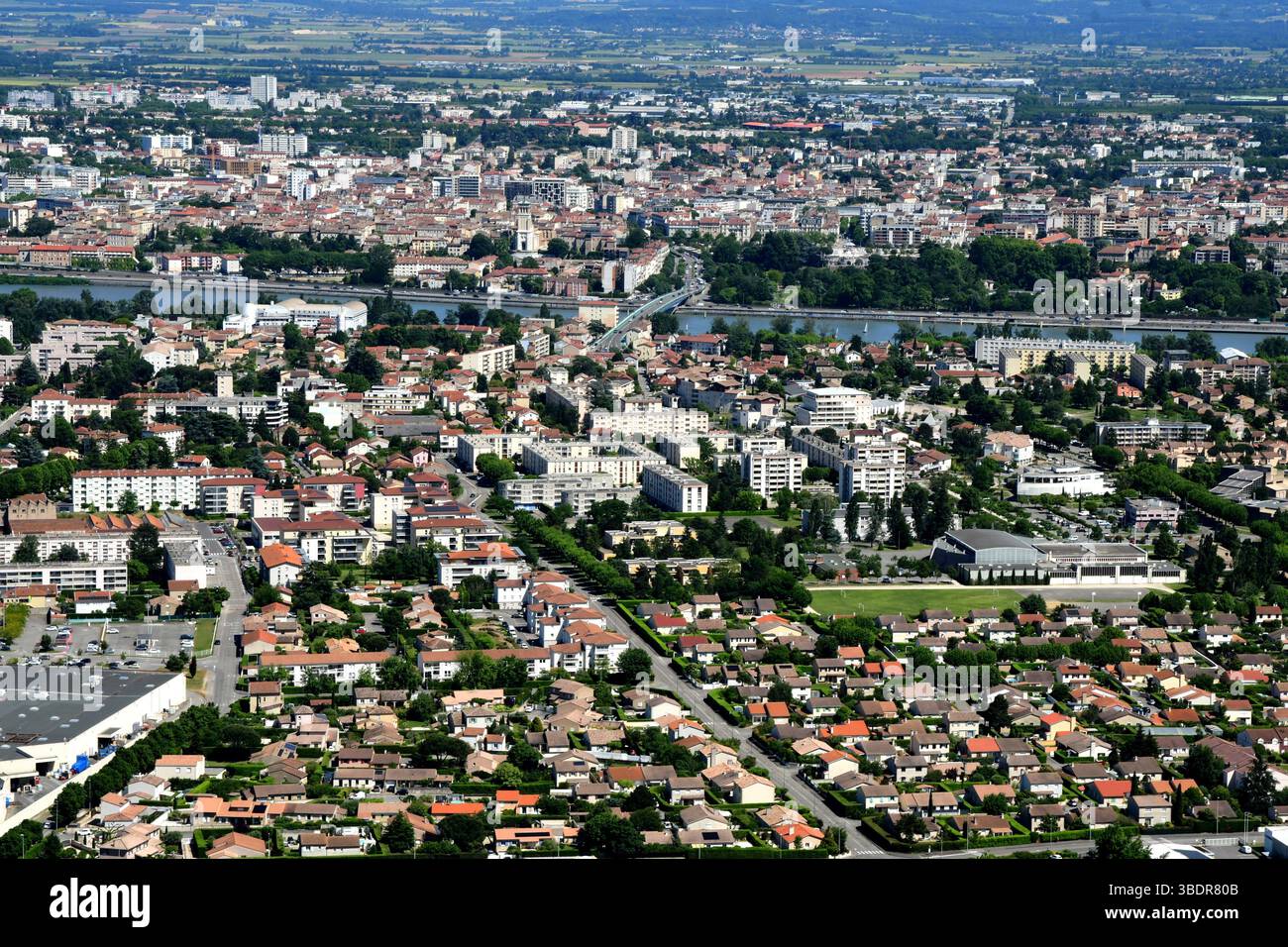 Saint Peray, Ardeche, France. 24th May, 2025. Aerial view of the town ...