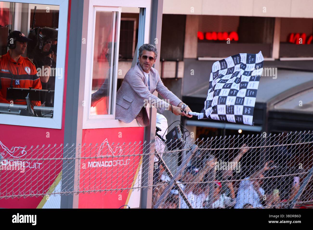 Monaco, Monaco. 25th May, 2025. Patrick Dempsey, Checkered Flag ...
