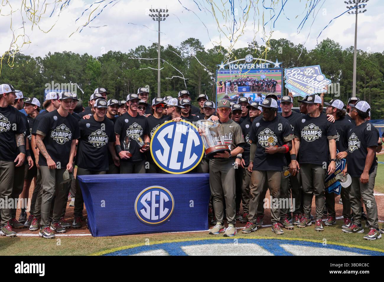 HOOVER, AL - MAY 25: Vanderbilt head coach Timothy Carter Corbin holds ...