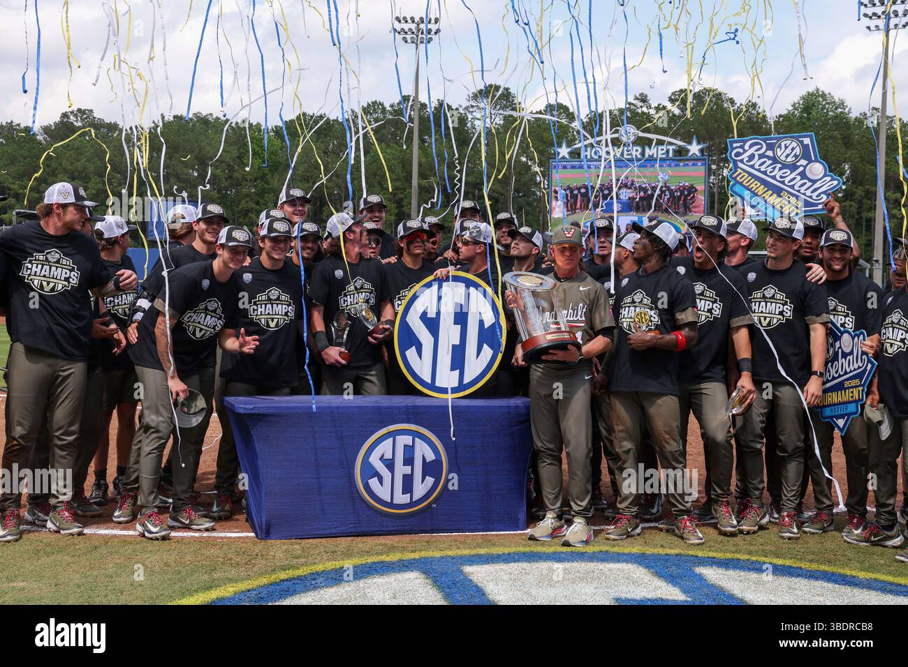 HOOVER, AL - MAY 25: Vanderbilt head coach Timothy Carter Corbin holds ...