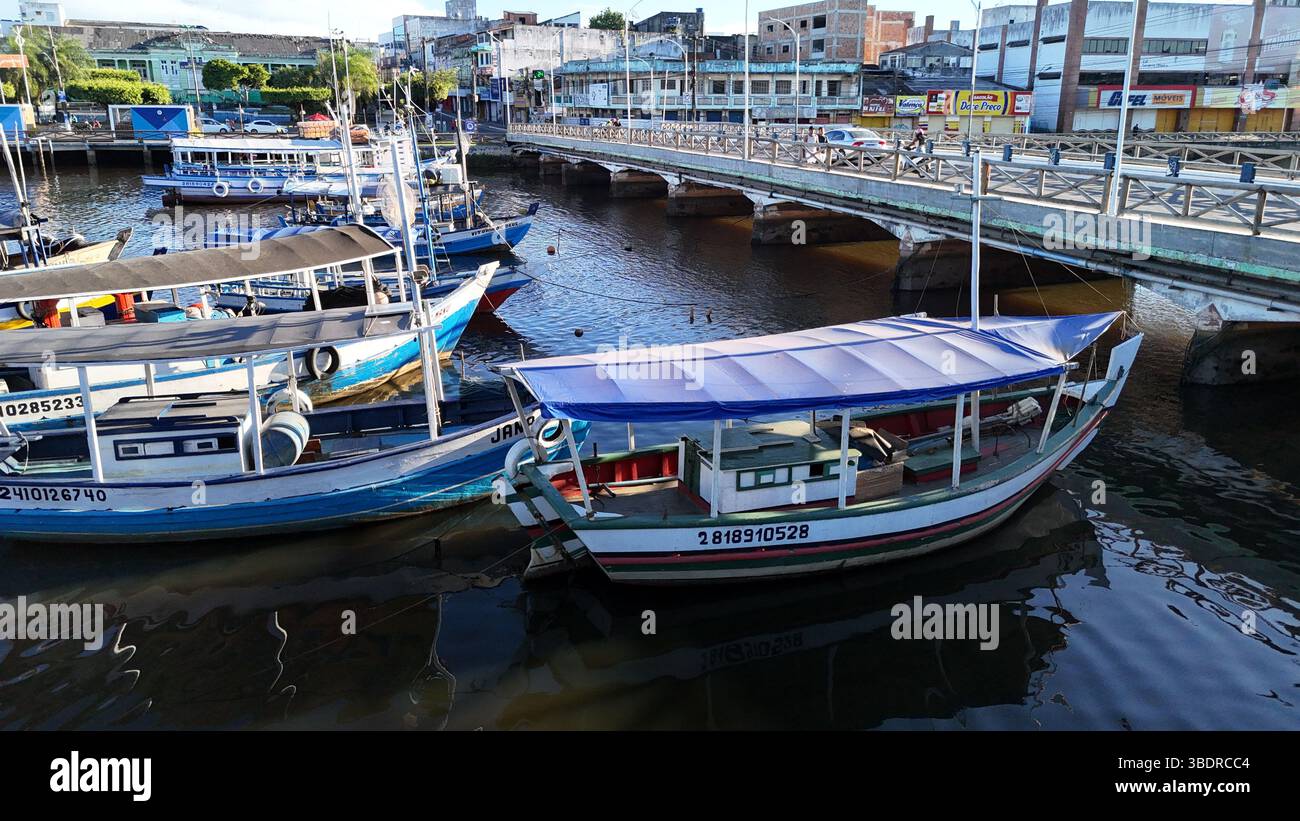 valenca, bahia, brazil - april 18, 2025: view of the canal and port of ...