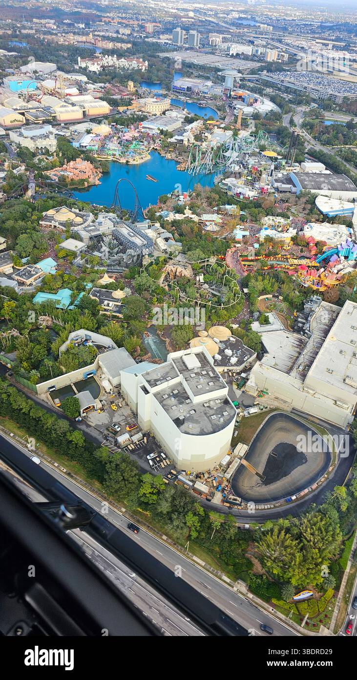 Orlando, FL USA - 12.31.2024: Aerial View of a Large Theme Park with ...