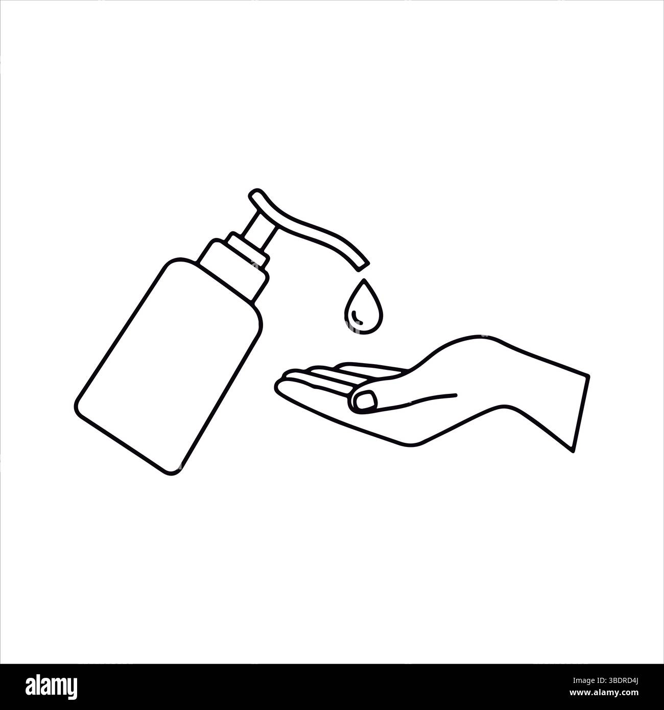 Hands soap dispenser line Black and White Stock Photos & Images - Alamy