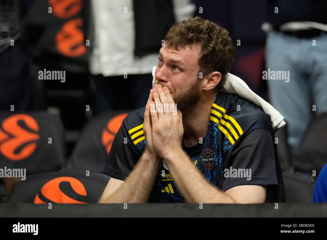 Fenerbahce's Nicolo Melli reacts as the team won the Euroleague final ...