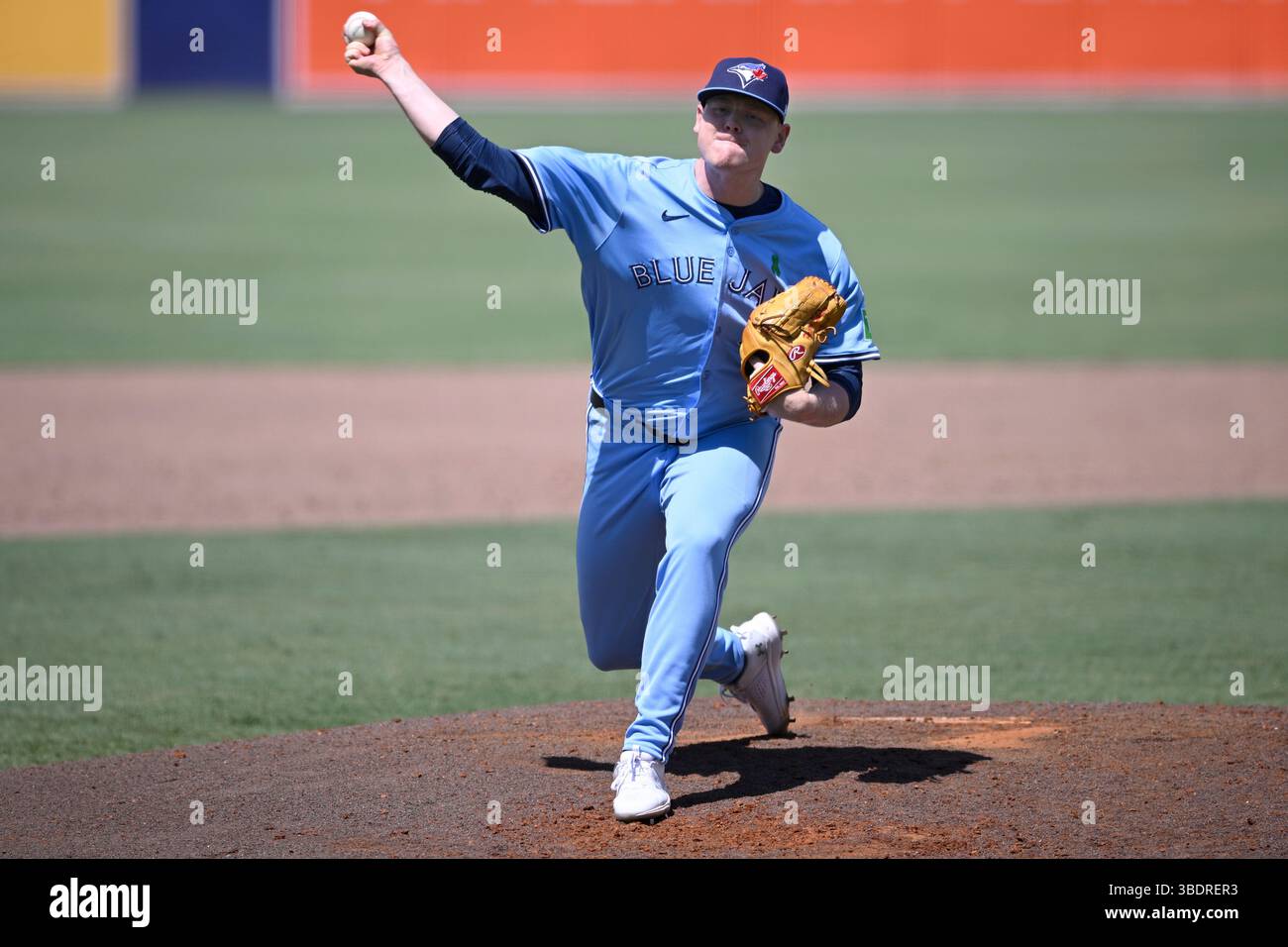 Toronto Blue Jays pitcher Paxton Schultz throws to home plate during ...
