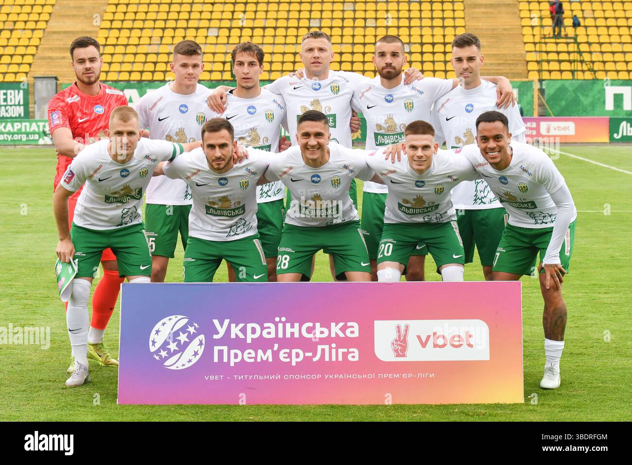 Lviv, Ukraine 25 may 2025. Karpaty players pose for a photo during the ...