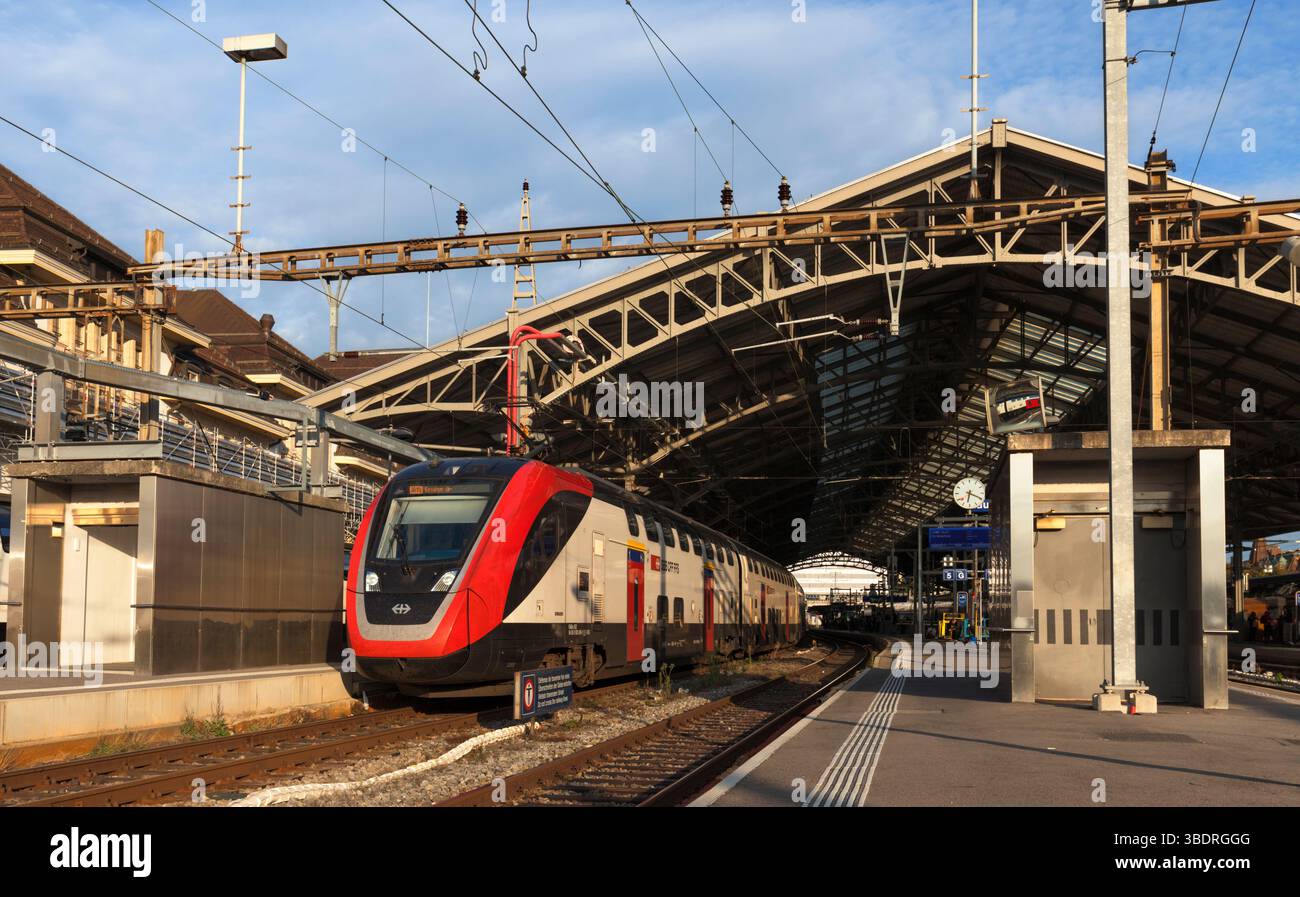 SBB ( Swiss railways ) Rabe 502 duplex electric train at Lausanne ...