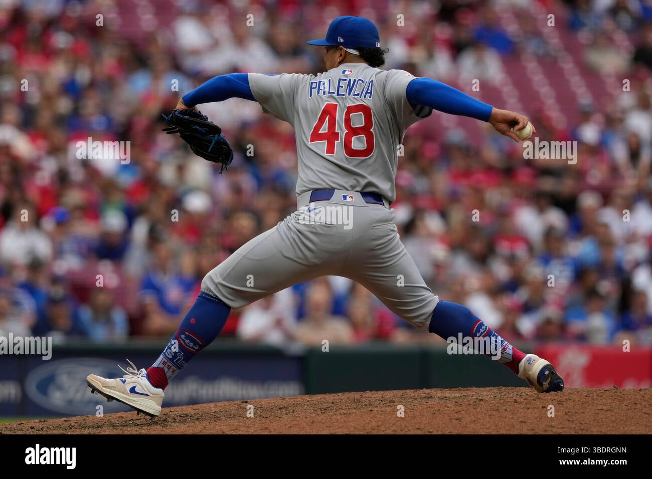 Chicago Cubs pitcher Daniel Palencia throws in the ninth inning of a ...