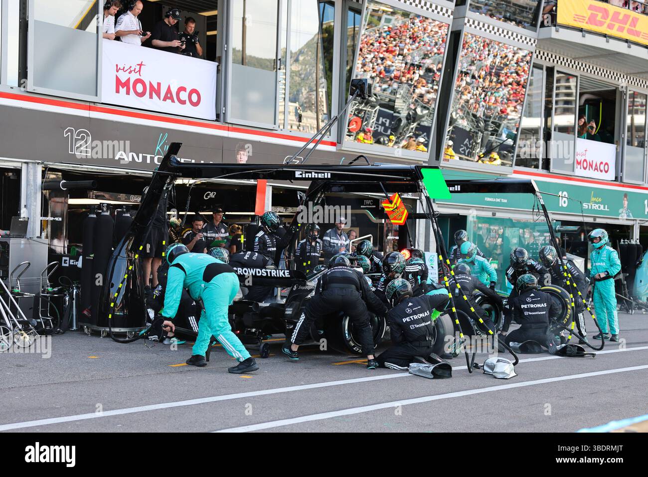 Monaco, Monaco. 25th May, 2025. Pitstop, George Russell (Mercedes AMG ...