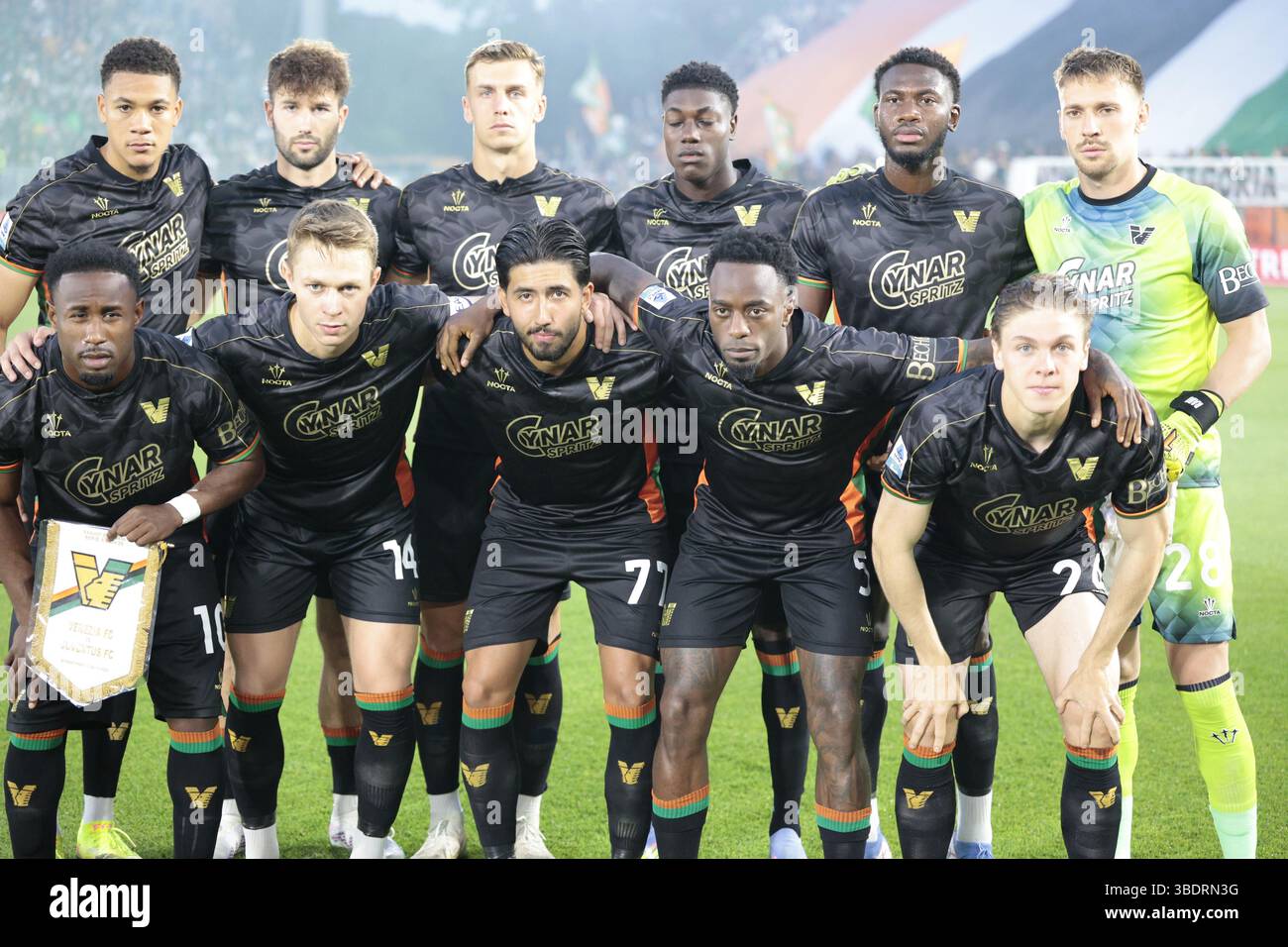 Venezia's line up during the Italian Serie A Enilive soccer ...