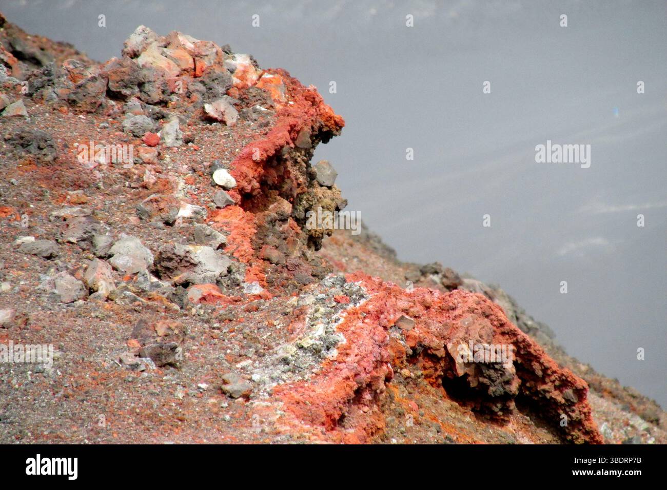 Volcanic landscape. Erupting volcano in South America in the Andes ...