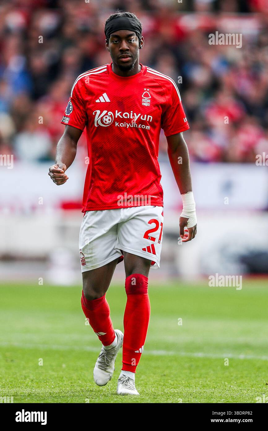 Nottingham, UK. 25th May, 2025. Anthony Elanga of Nottingham Forest ...