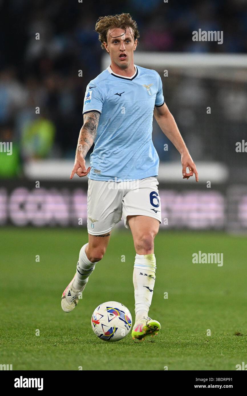 Rome, Italy. 25th May, 2025. Nicolo Rovella of S.S. Lazio is in action during the 38th day of ...