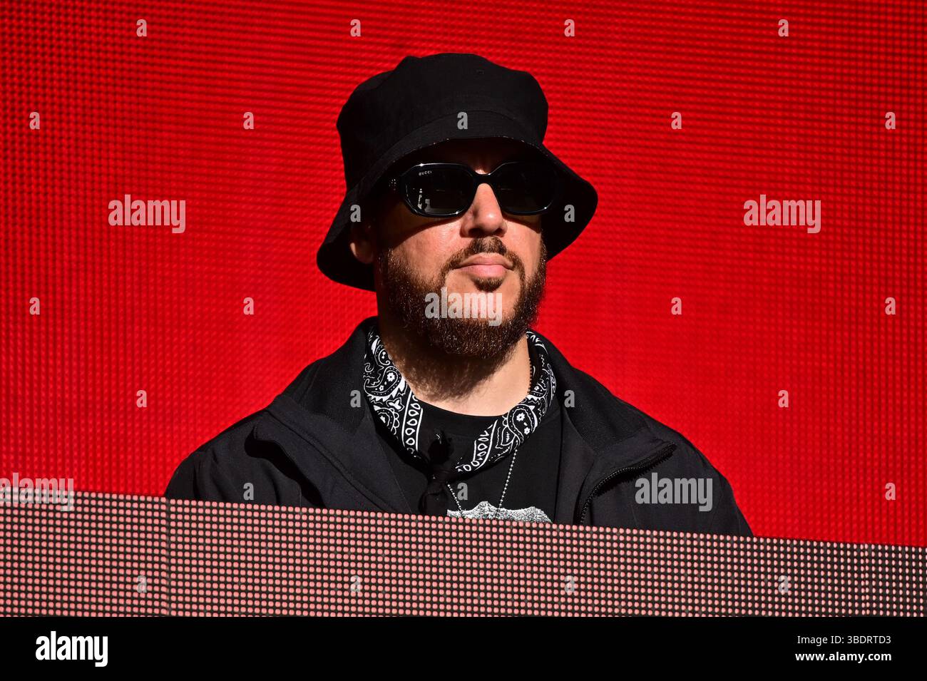 LONDON, UK. 25th May, 2025. Bashy performs at Cross The Tracks 2025 at ...