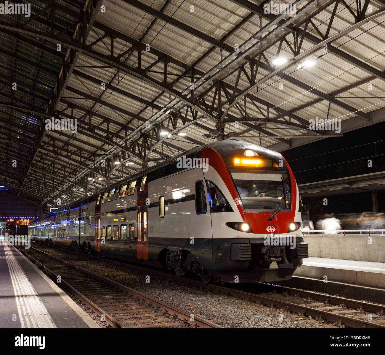 SBB Radbe 511 electric train calling at Lausanne railway station ...