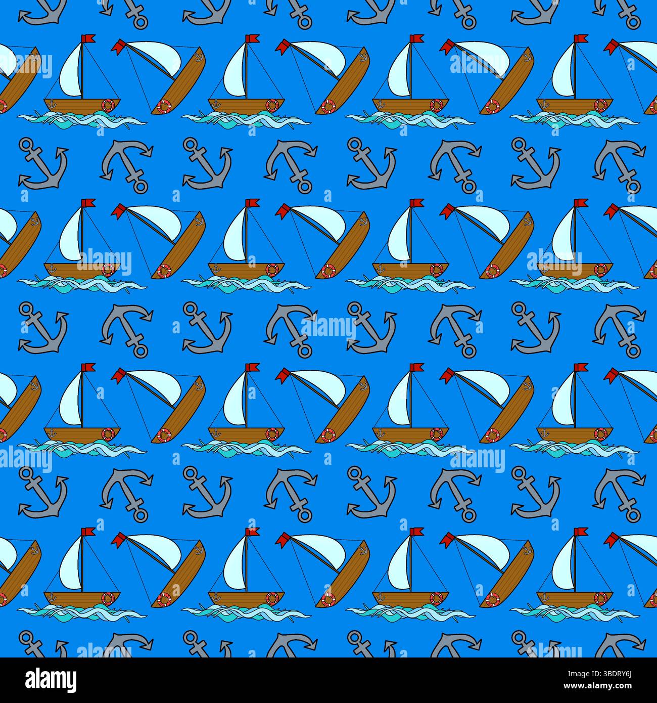 Blue anchors on background Stock Vector Images - Alamy