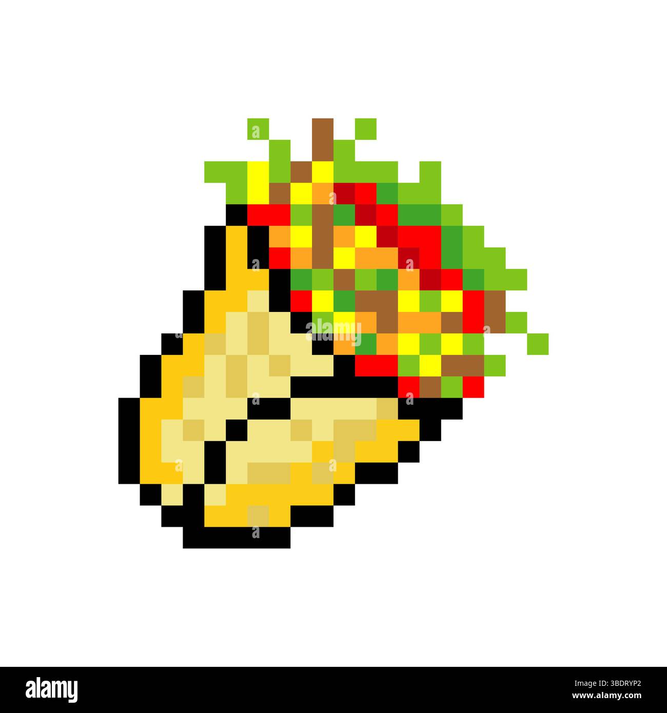 Fast food Burrito in pixel art style Stock Vector Image & Art - Alamy