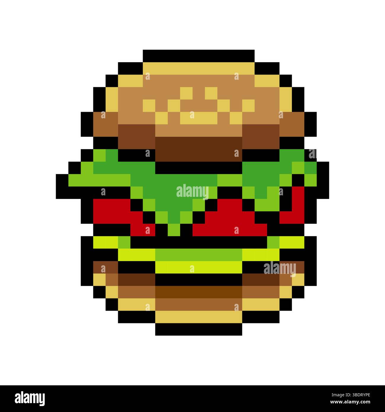 Burger in pixel art style Stock Vector Image & Art - Alamy