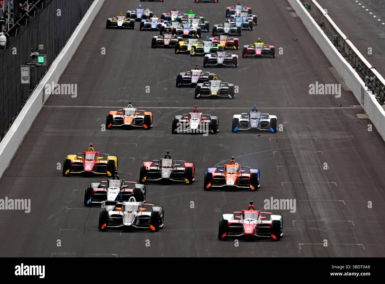 INDIANAPOLIS, IN - MAY 25: IndyCar driver Robert Shwartzman (83) leads ...