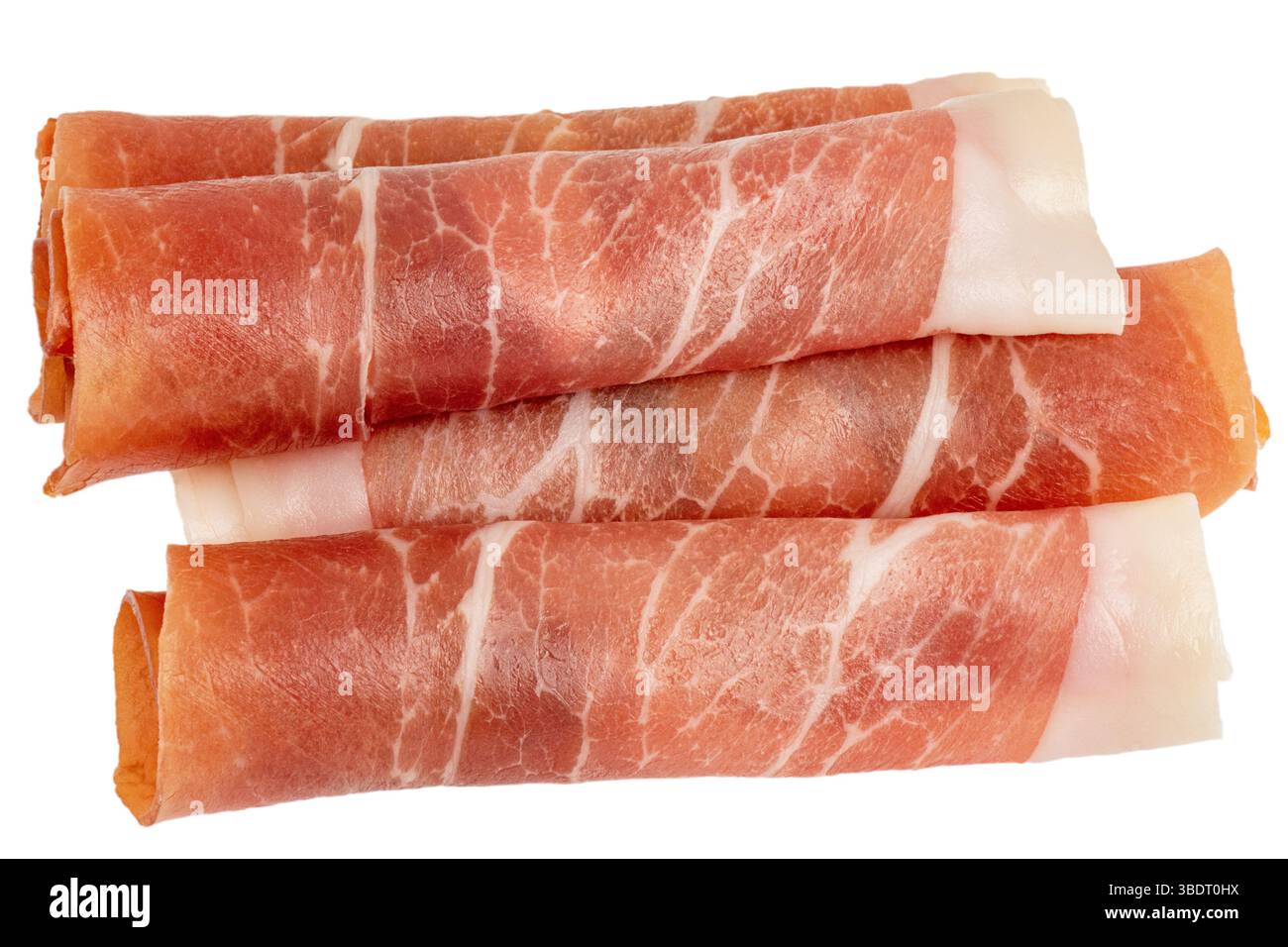 Jamon meat rolled up in a roll isolate on a white background Stock ...