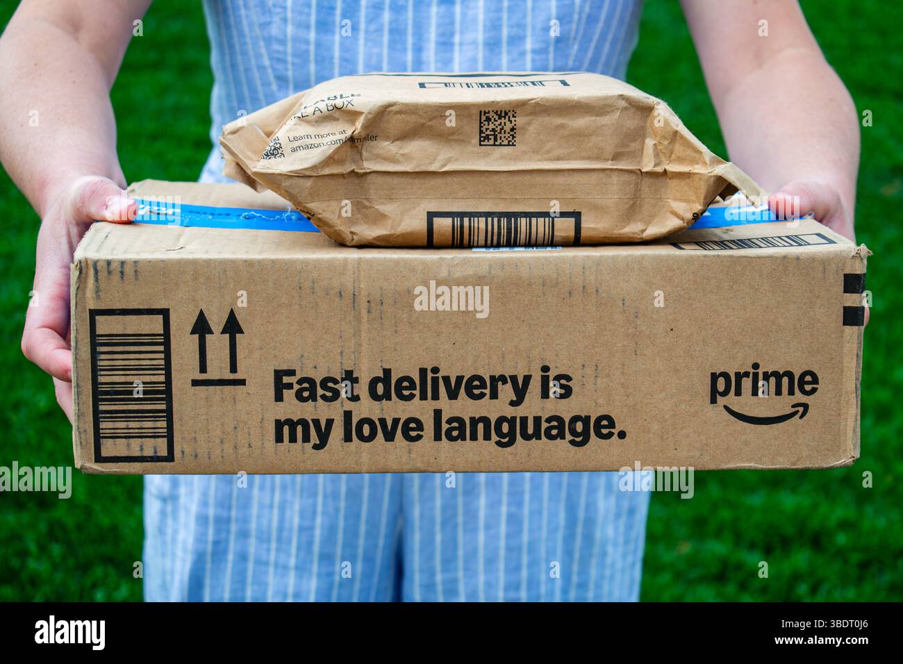 San Francisco, CA, US – May 24, 2025: A woman holds Amazon Prime ...