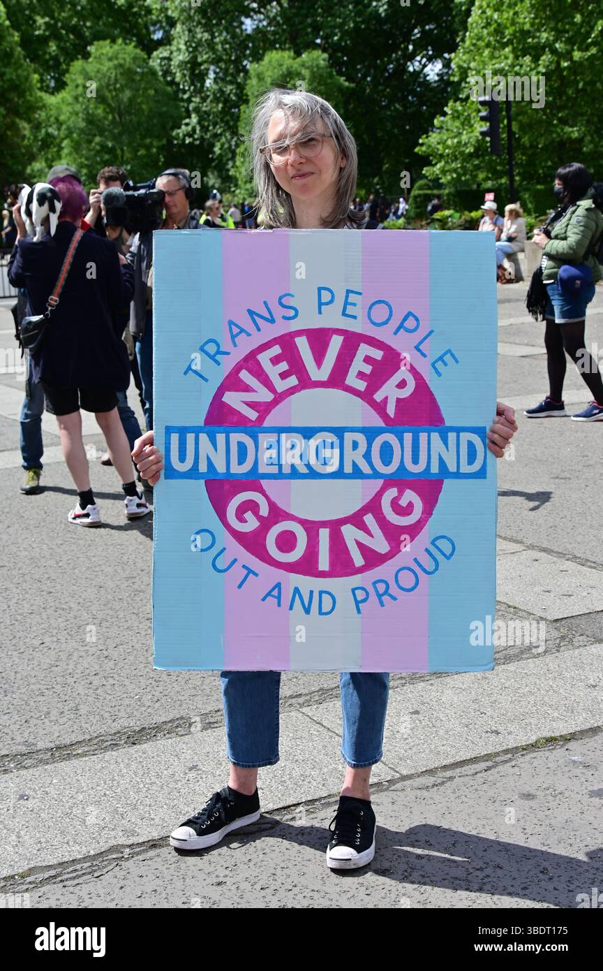 LONDON, UK. 25th May, 2025. Standing For Trans Rights Protest 'STRIVE ...