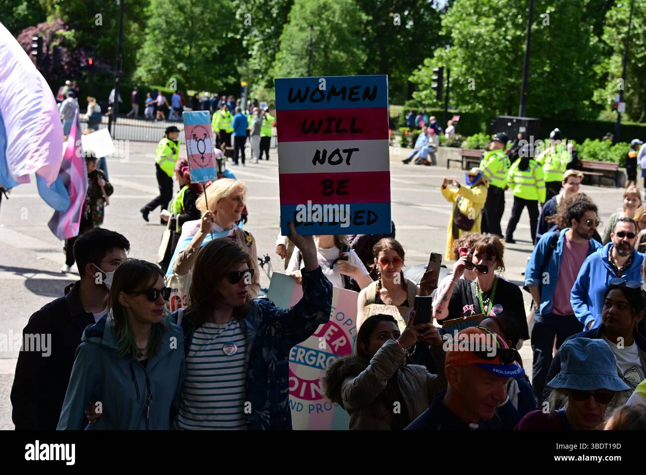 LONDON, UK. 25th May, 2025. Standing For Trans Rights Protest 'STRIVE ...