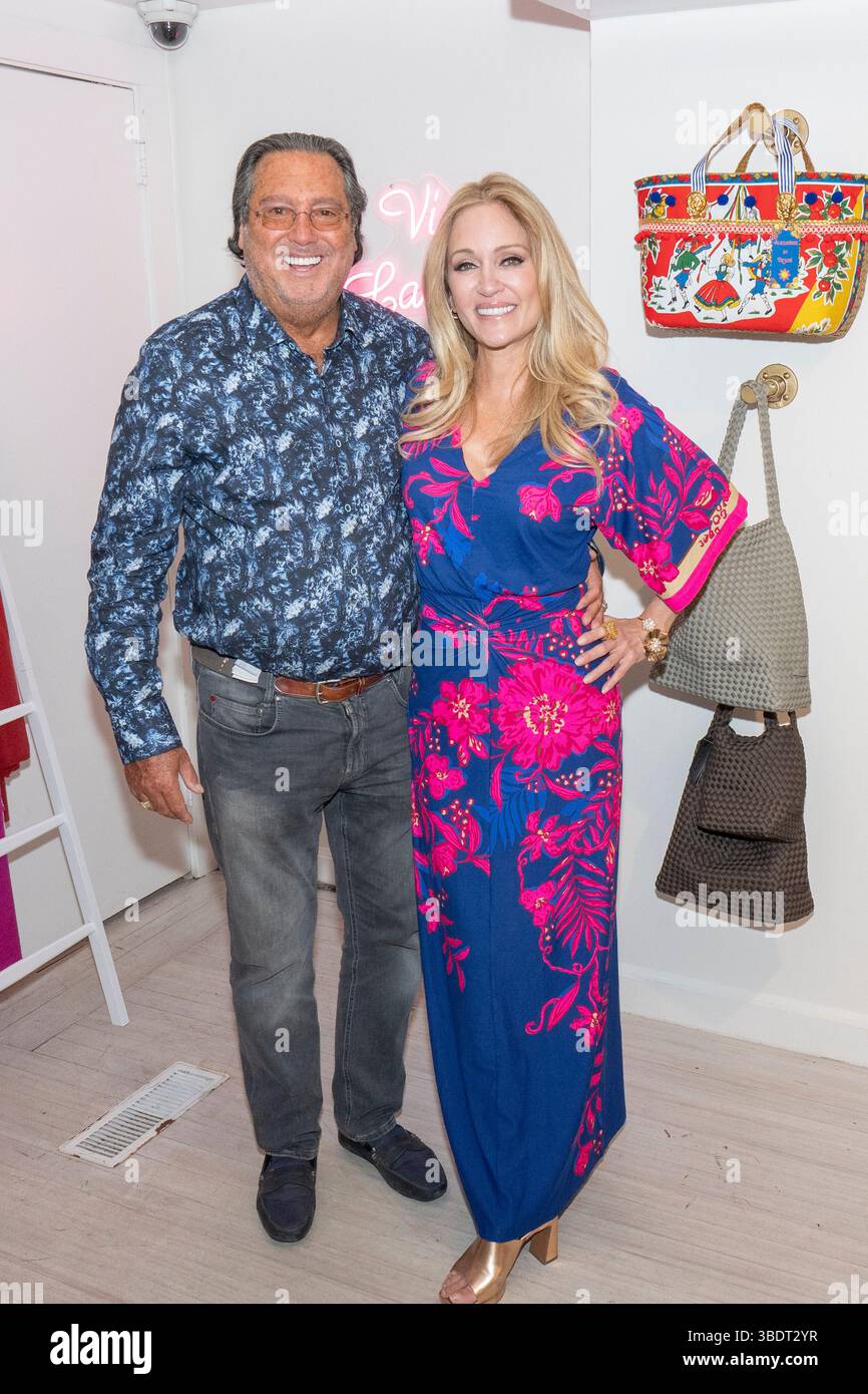 Larry Wohl and Leesa Rowland attends the Leesa Rowland Cover Party for ...