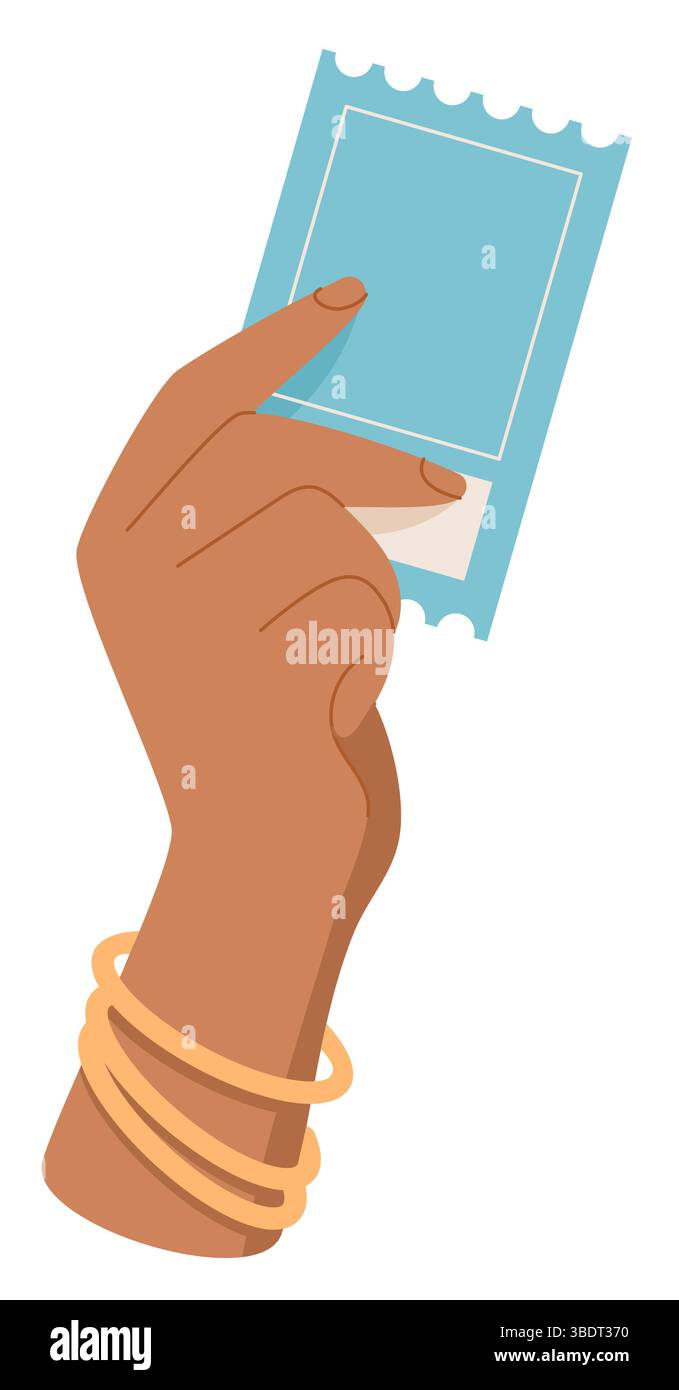 Female hand holding ticket Cut Out Stock Images & Pictures - Alamy