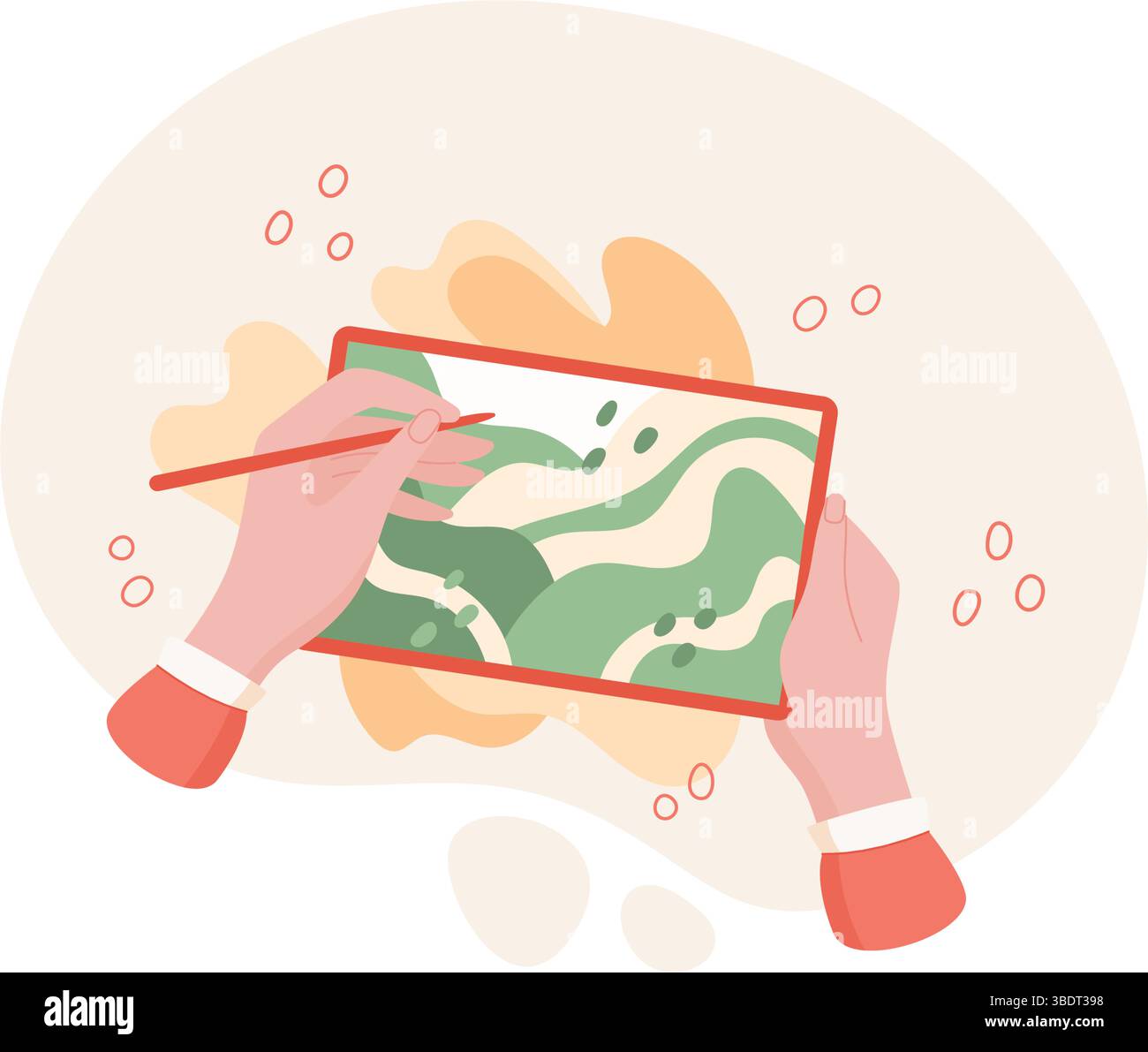 Hands scroll woman tablet hi-res stock photography and images - Alamy