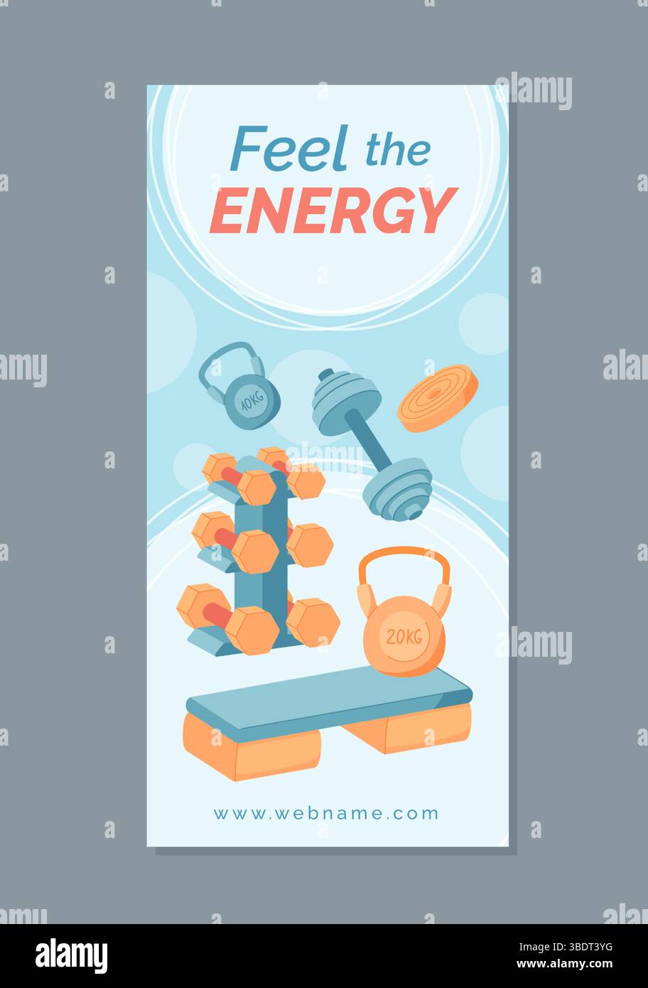 Minimal Gym Banner With Dumbbells Stock Vector Image & Art - Alamy