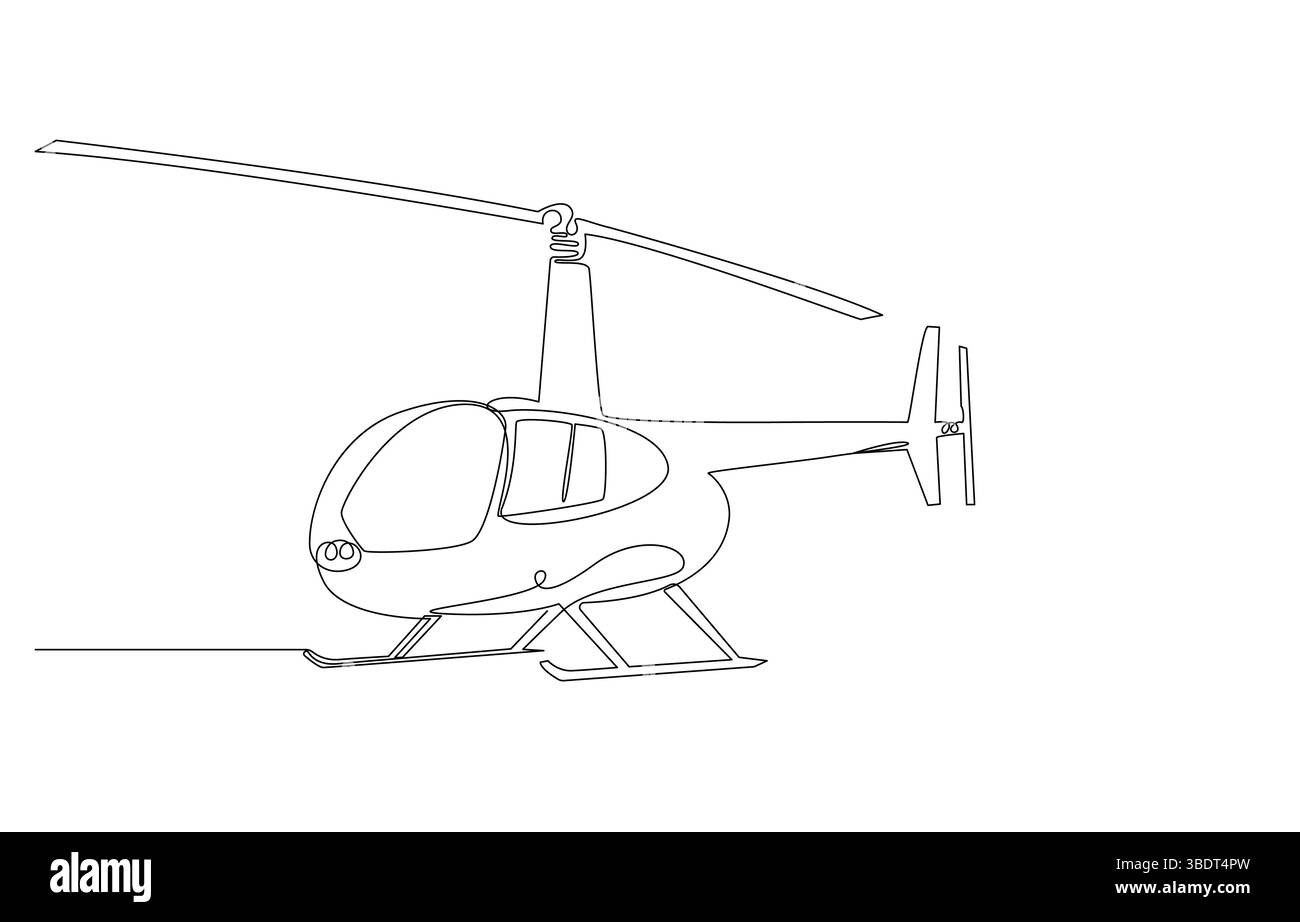 Helicopter in Flight A Continuous Line Drawing, Continuous Line Drawing ...