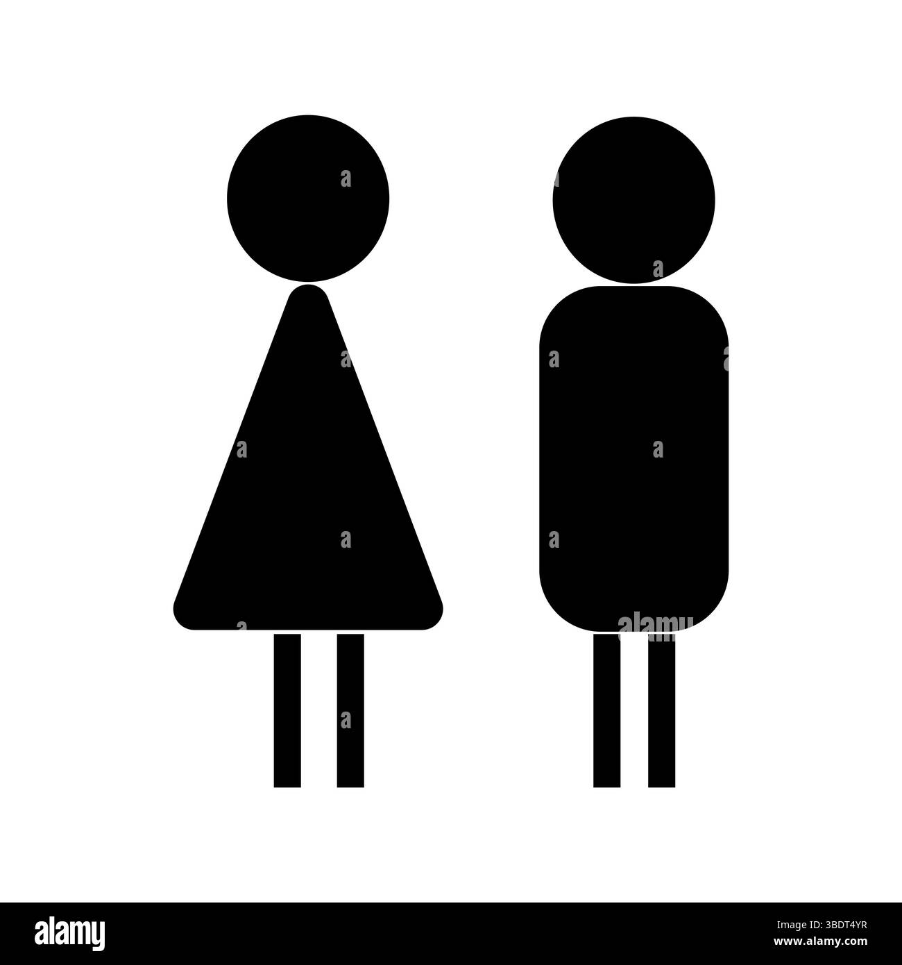 Human figures icon. Male female symbol. Black silhouette shape. Vector ...