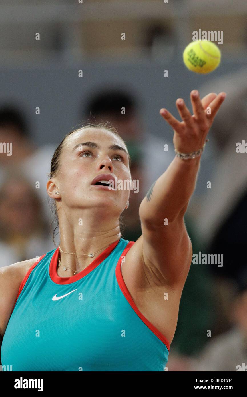 Aryna Sabalenka during the Roland-Garros 2025, French Open, Grand Slam ...