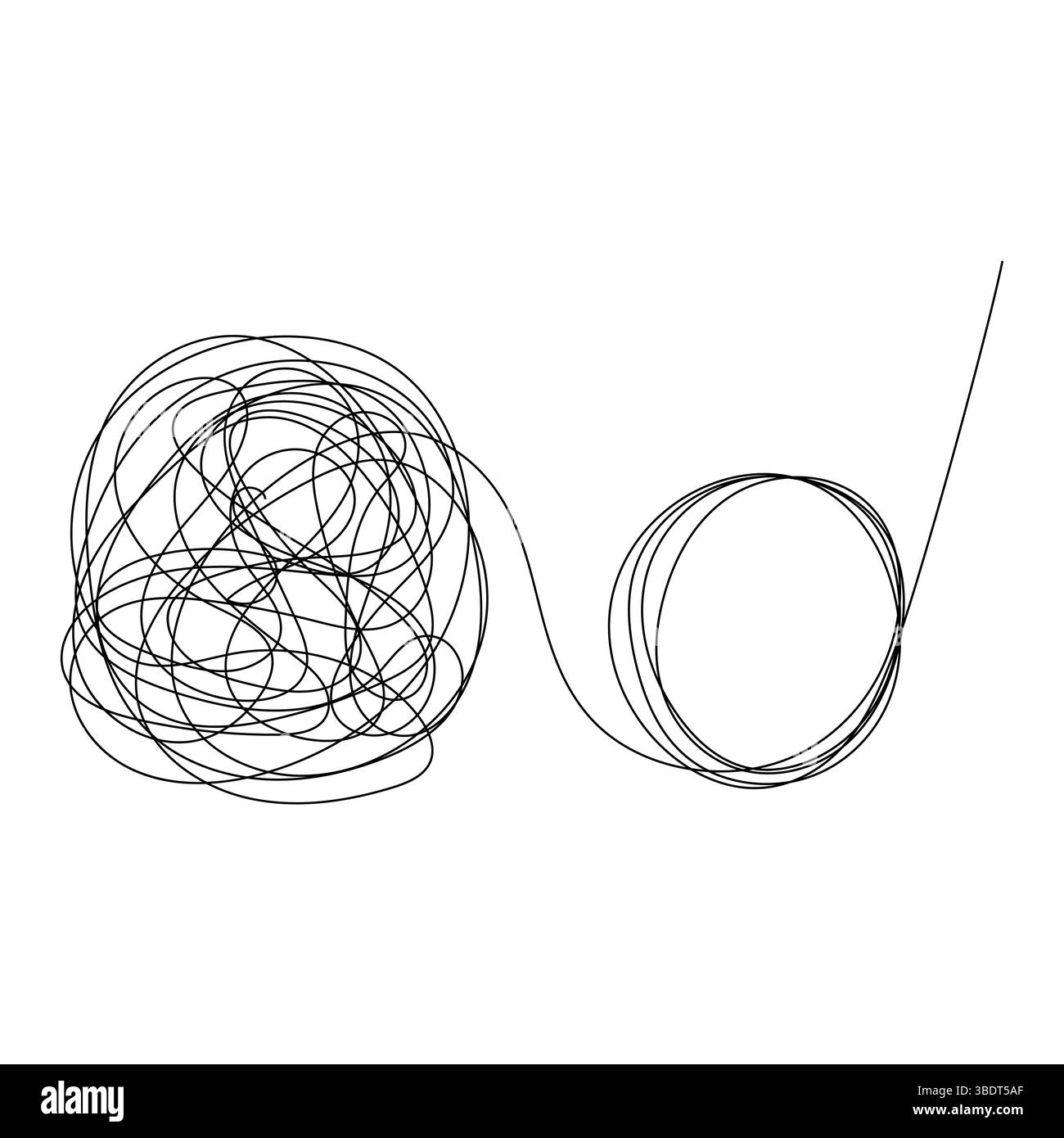 Tangle icon. Chaos thread symbol. Simple line art. Vector confusion ...