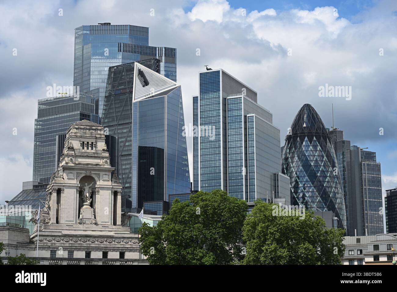 The City of London skyline with 10 Trinity Square on the left and The ...