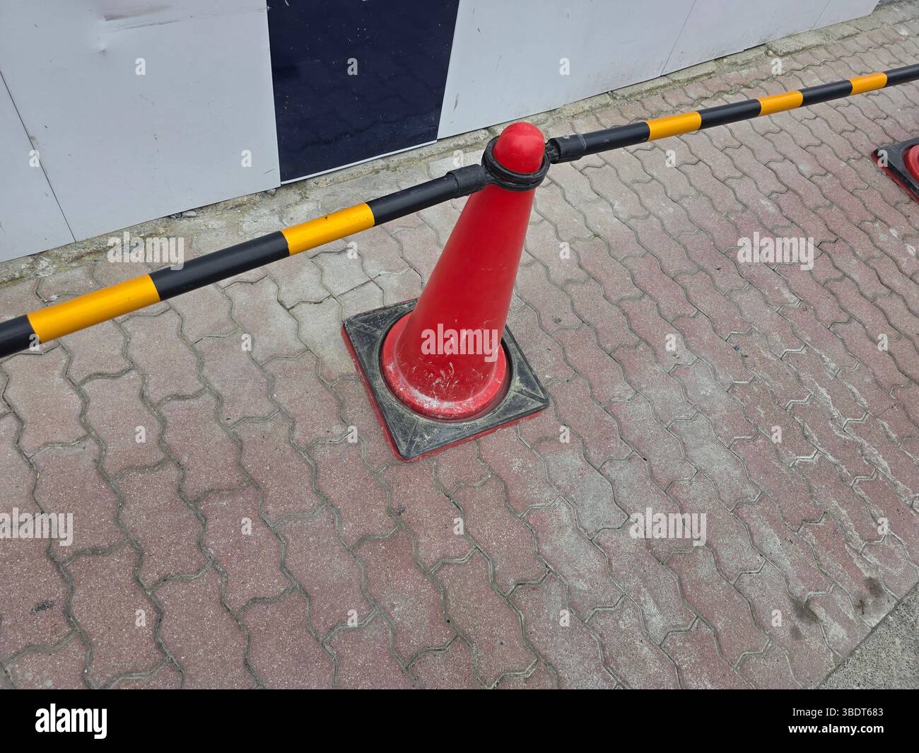 Red Traffic Cone Side of the Street Stock Photo - Alamy