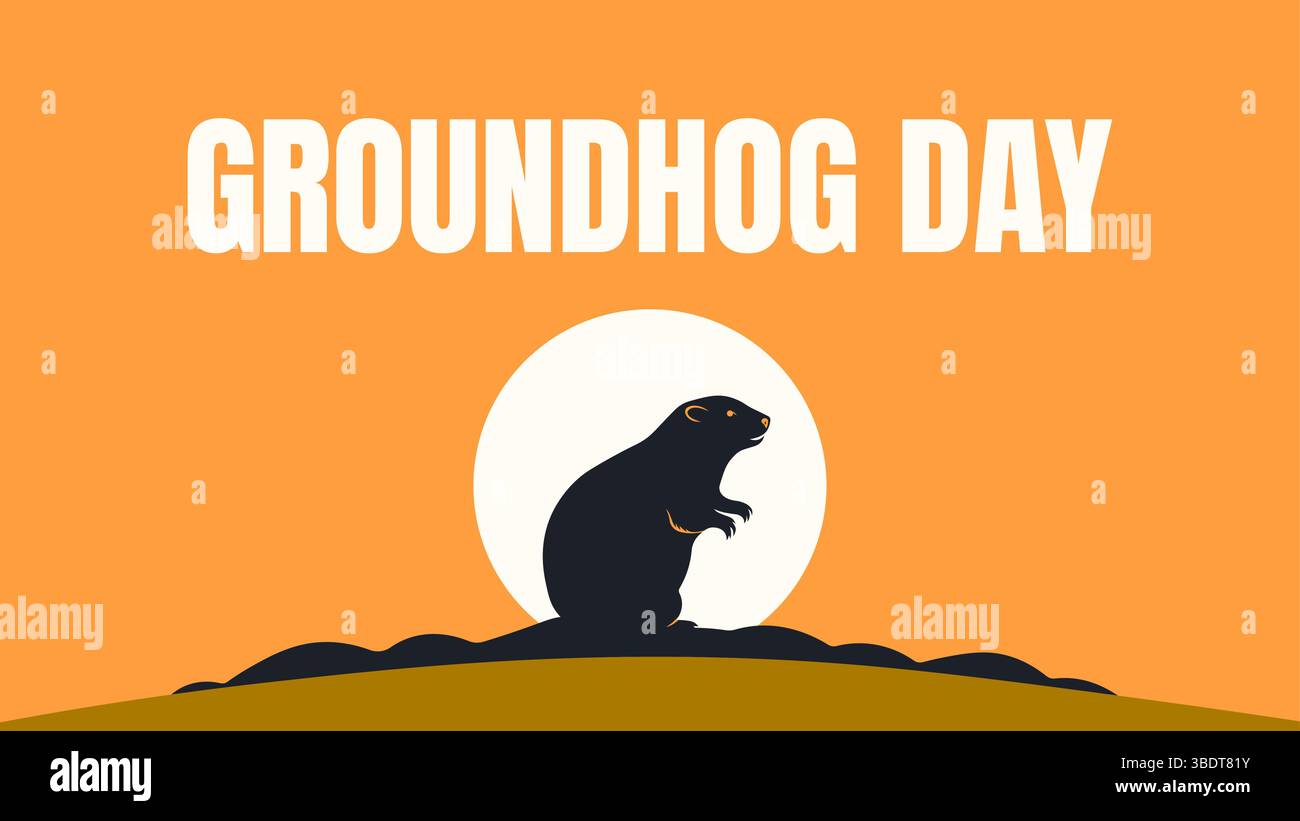 Groundhog Day A Fun Tradition of Shadows and Seasons Stock Vector Image ...