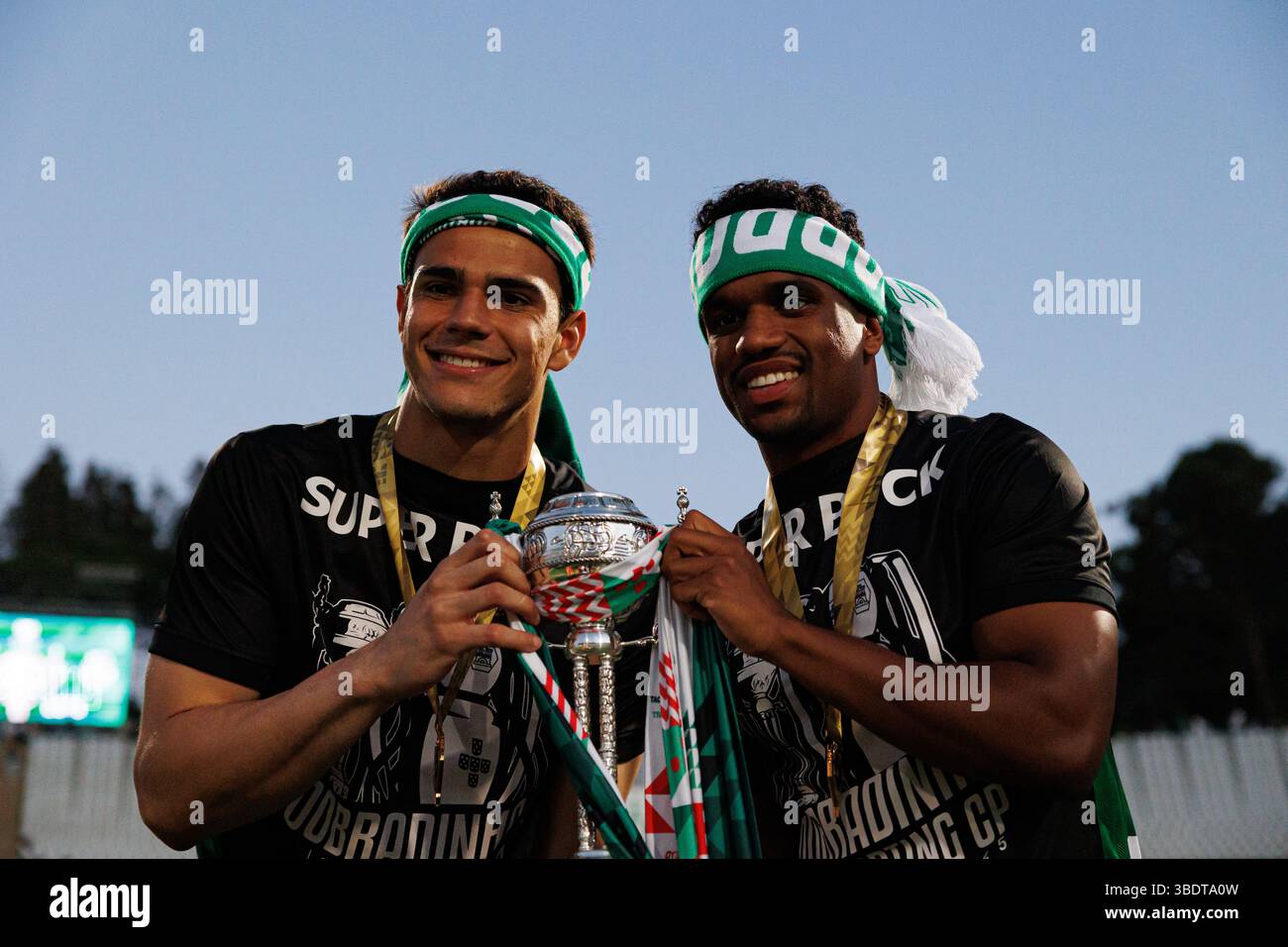 Diego Calai and David Moreira seen during Taca de Portugal 2025 final ...