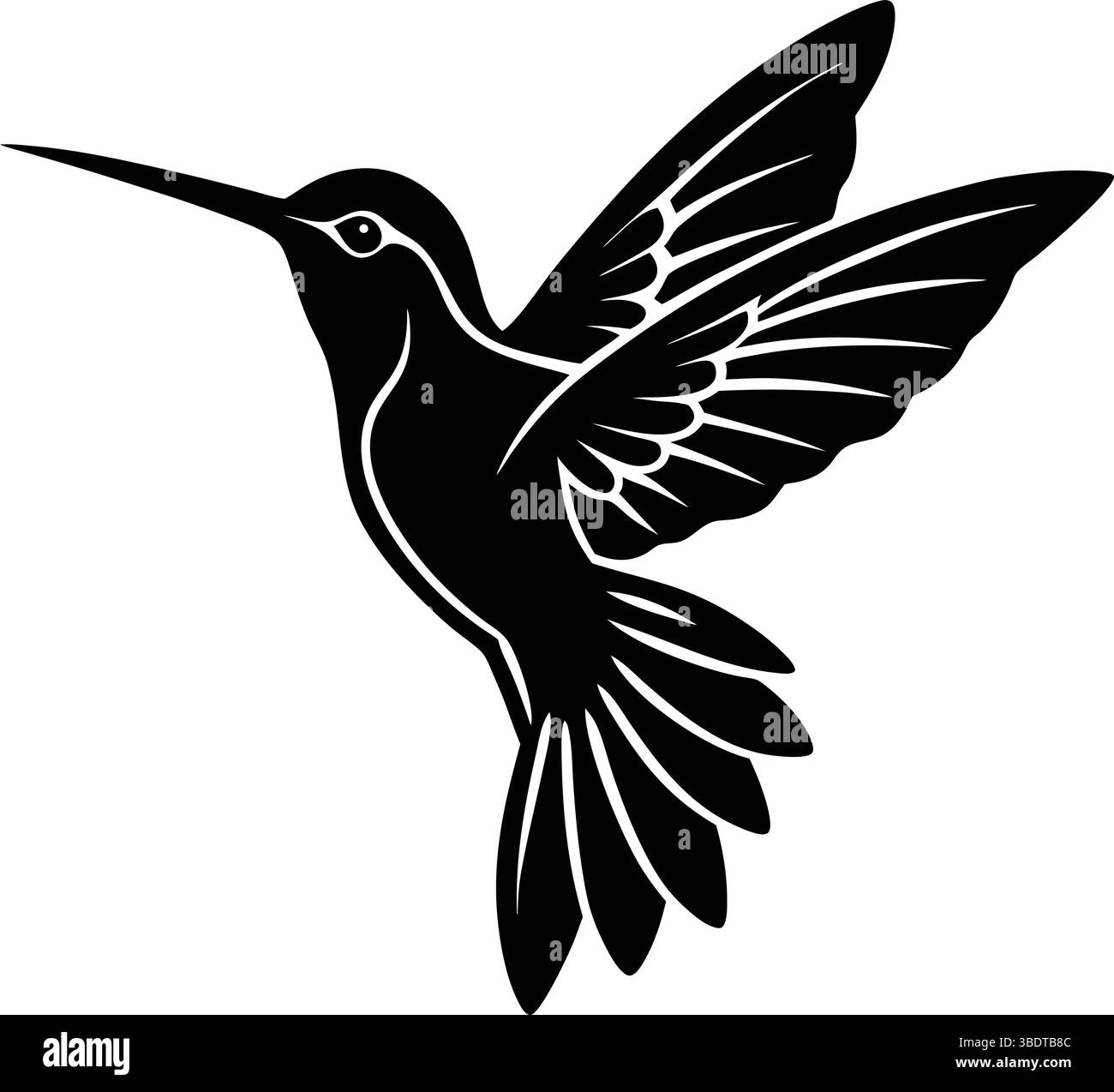 Elegant Hummingbird Silhouette, a hummingbird vector design Stock ...